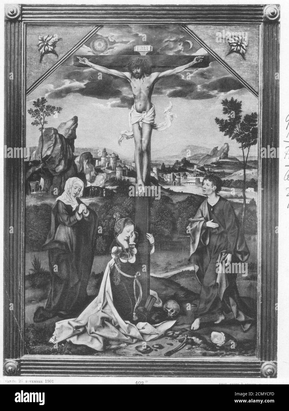 Crucifixion joos van cleve Banque d'images noir et blanc - Alamy