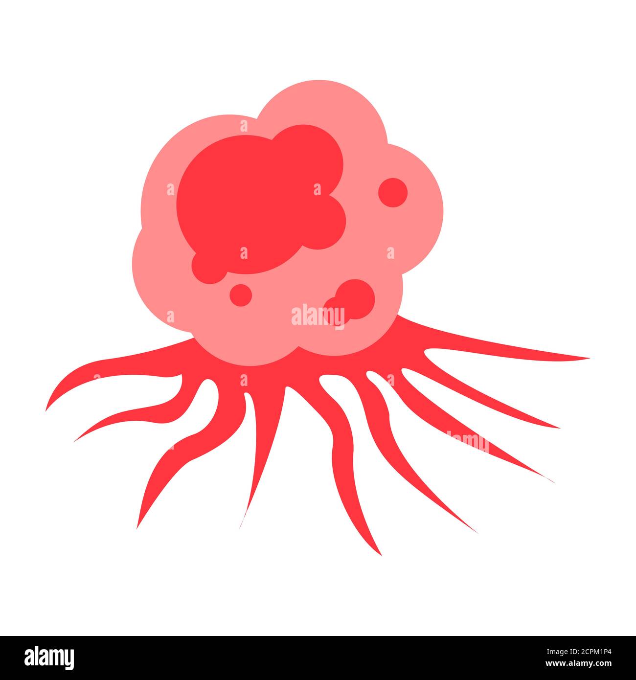 Icône de ligne de couleur de cellule de cancer de virus. Panneau ...