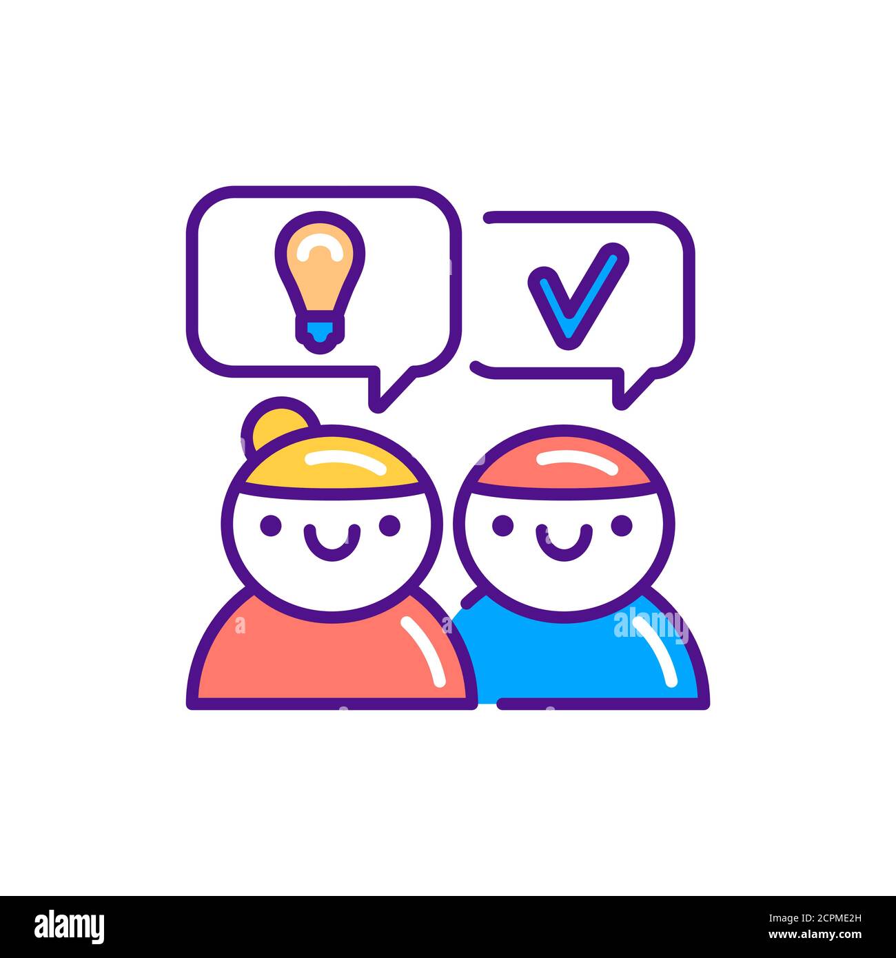 Icône de ligne de couleur de raisonnement logique. Compétences ...