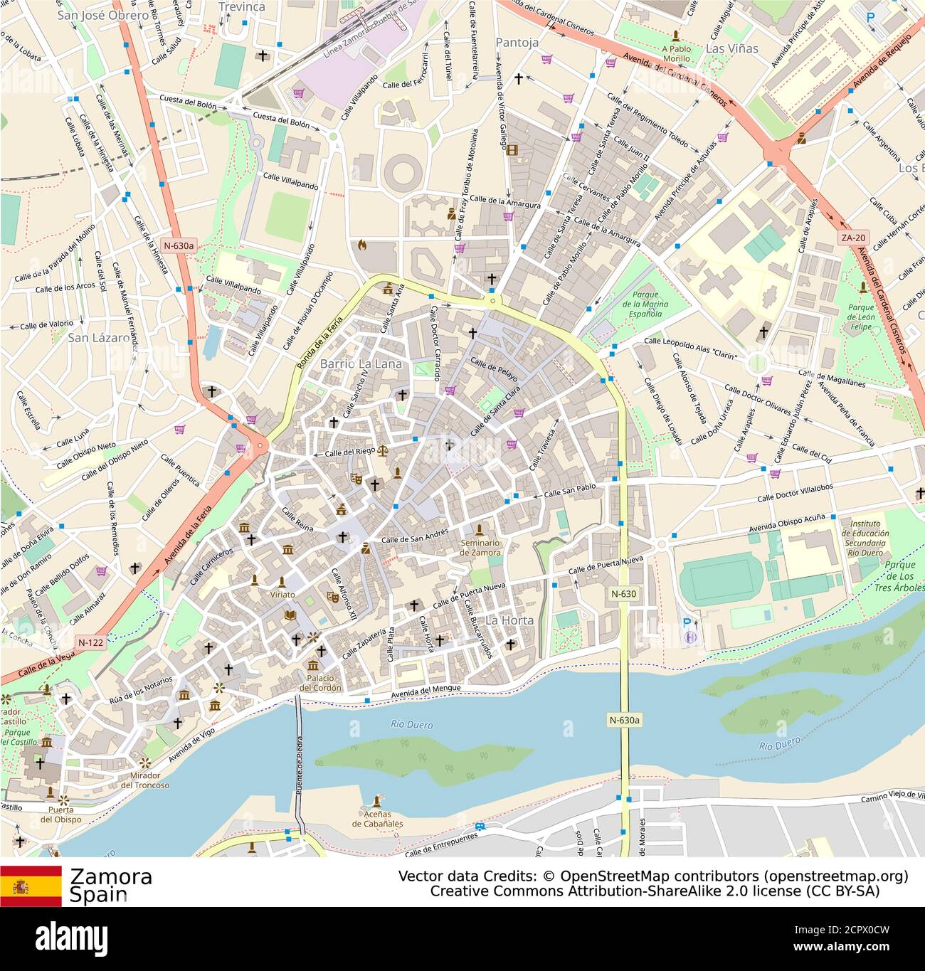 Zamora map Banque d'images vectorielles - Alamy