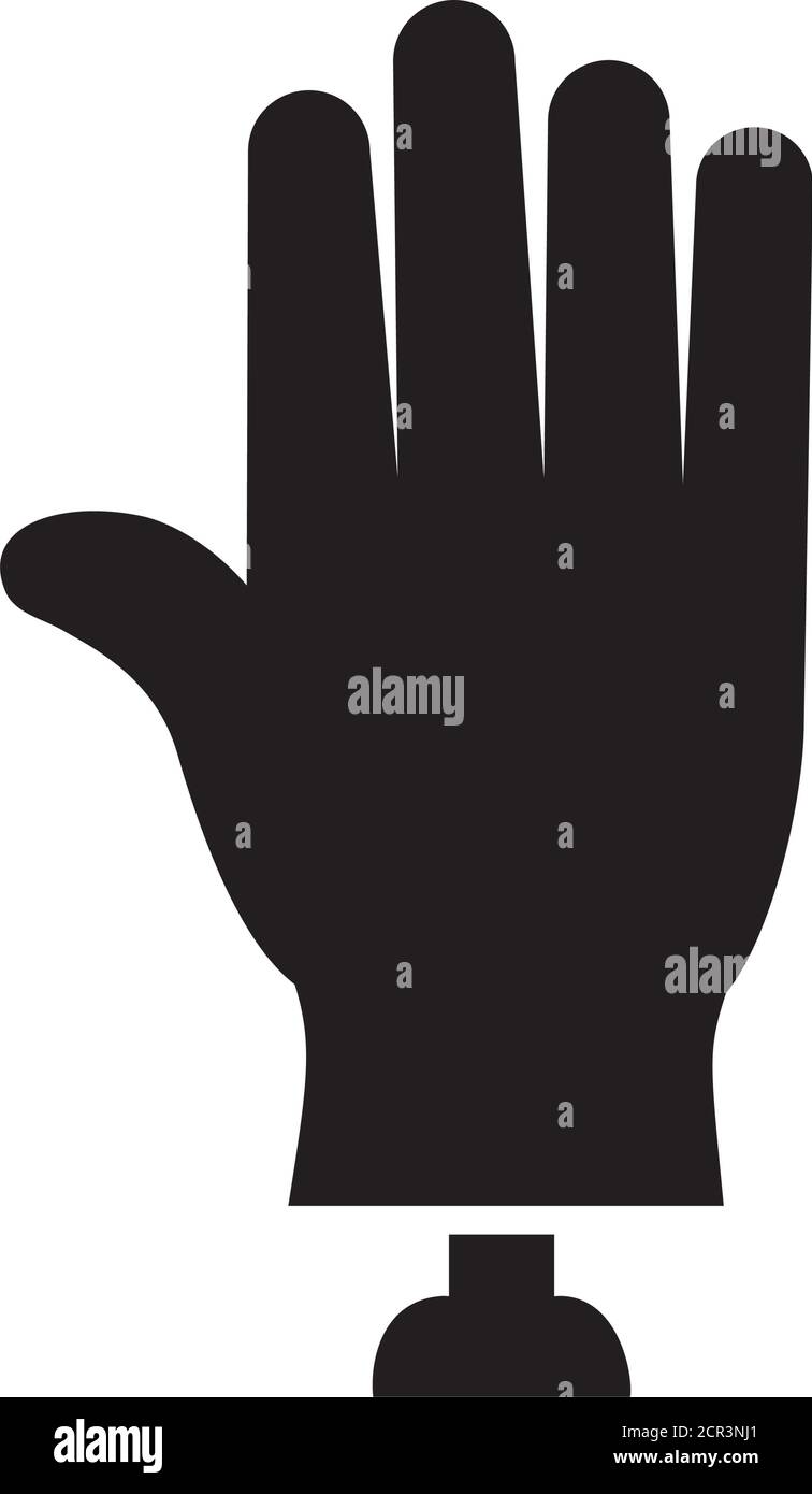 icône main humaine sur fond blanc, style de silhouette, illustration ...
