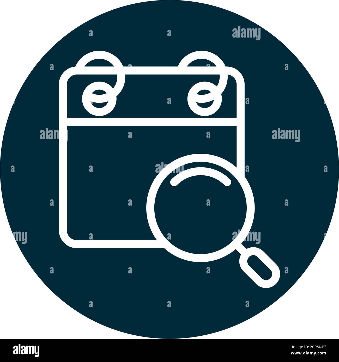 icône de recherche, loupe de rappel de calendrier, pictogramme, bloc d ...