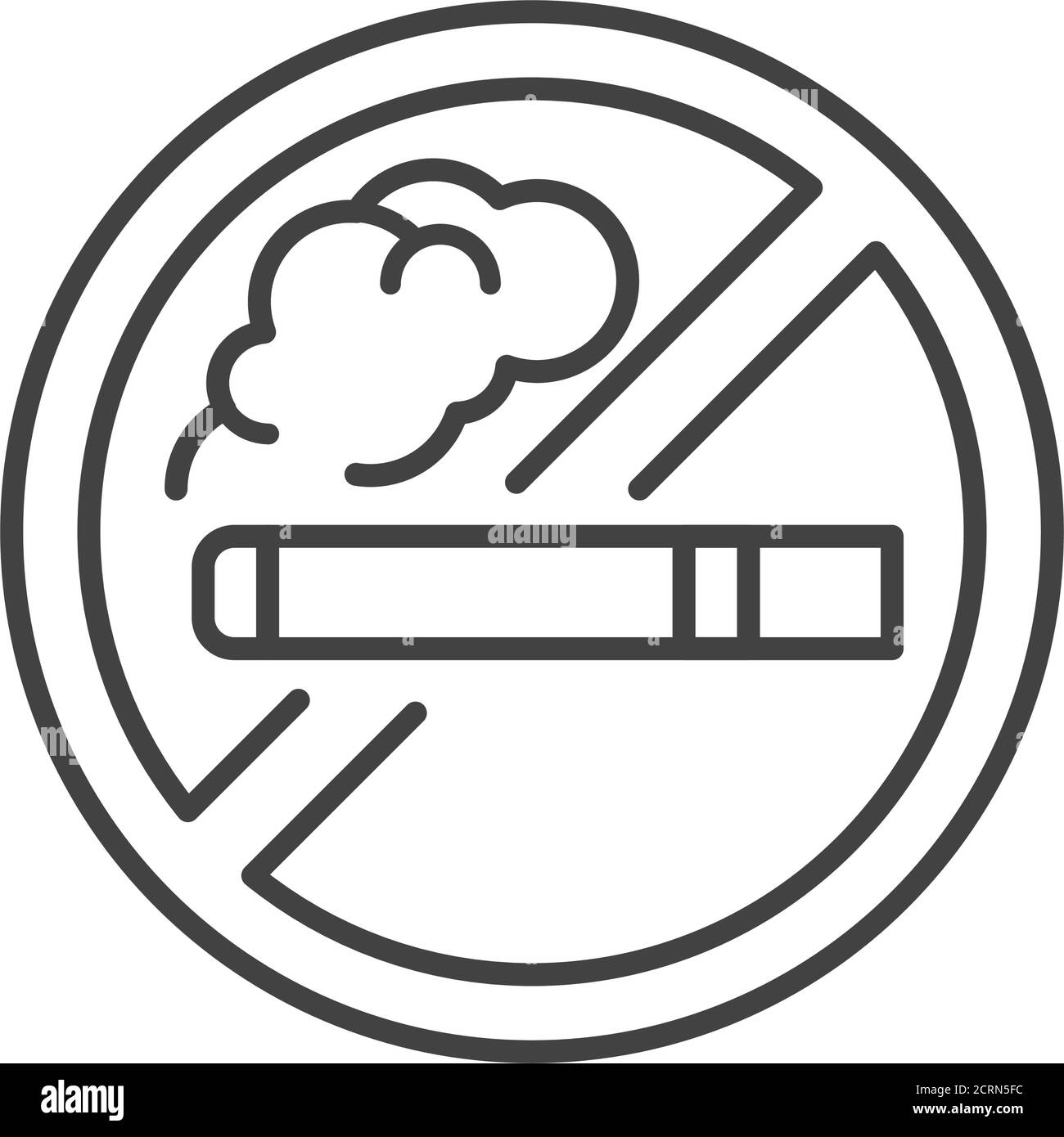 Icône de la ligne noire interdit de fumer. Signe interdit. Pictogramme ...
