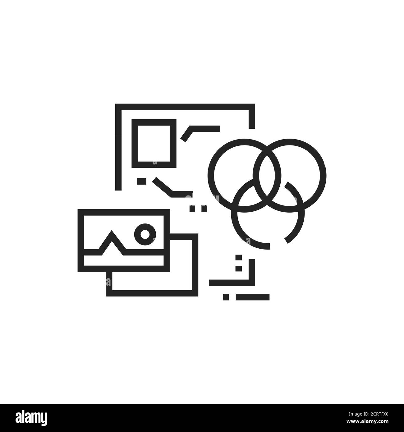 Logo de marque icône de ligne noire. Identité de l'entreprise. Marque ...