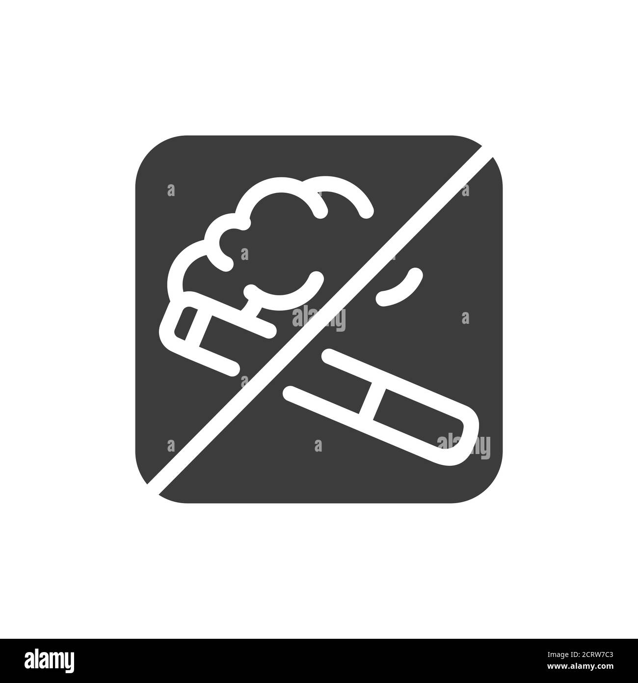 Ne pas fumer icône de glyphe noir. Signe interdit. Pictogramme pour ...
