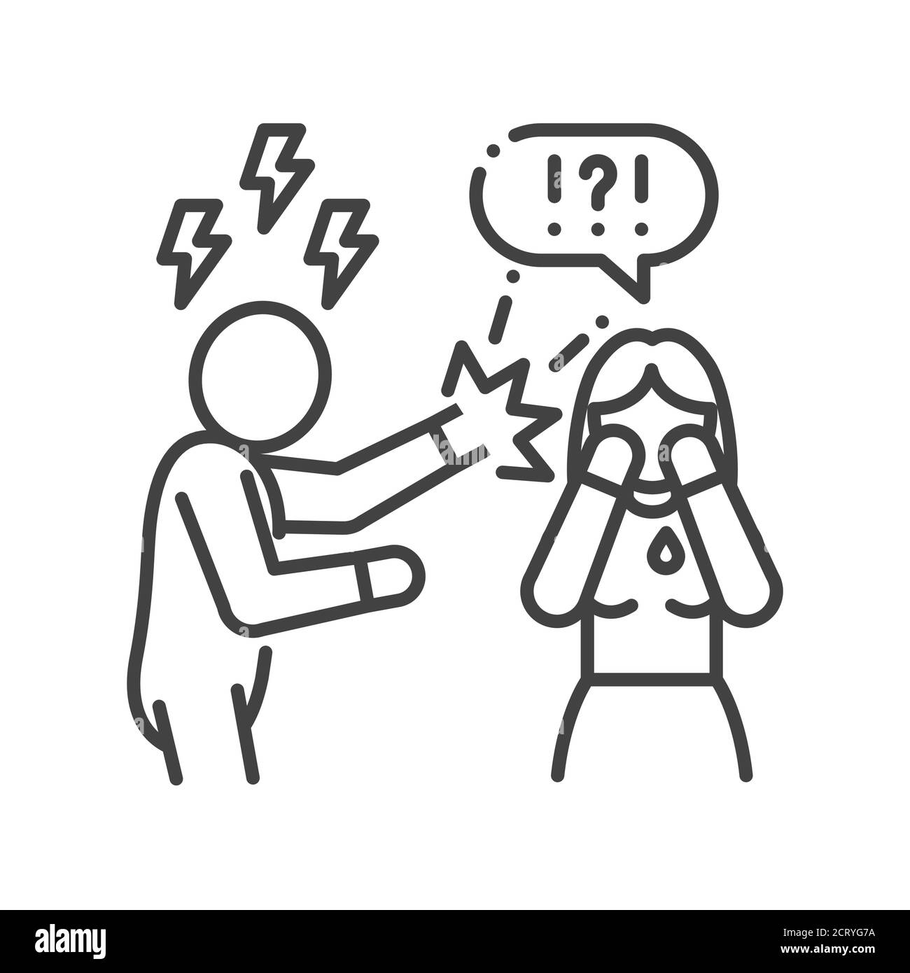 Icône violence en famille. Hommes intimider les femmes. Inscrivez-vous ...