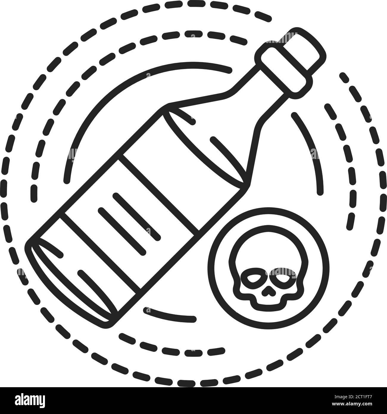 Icône de la ligne noire de dépendance à l'alcool. L'alcoolisme désigne ...
