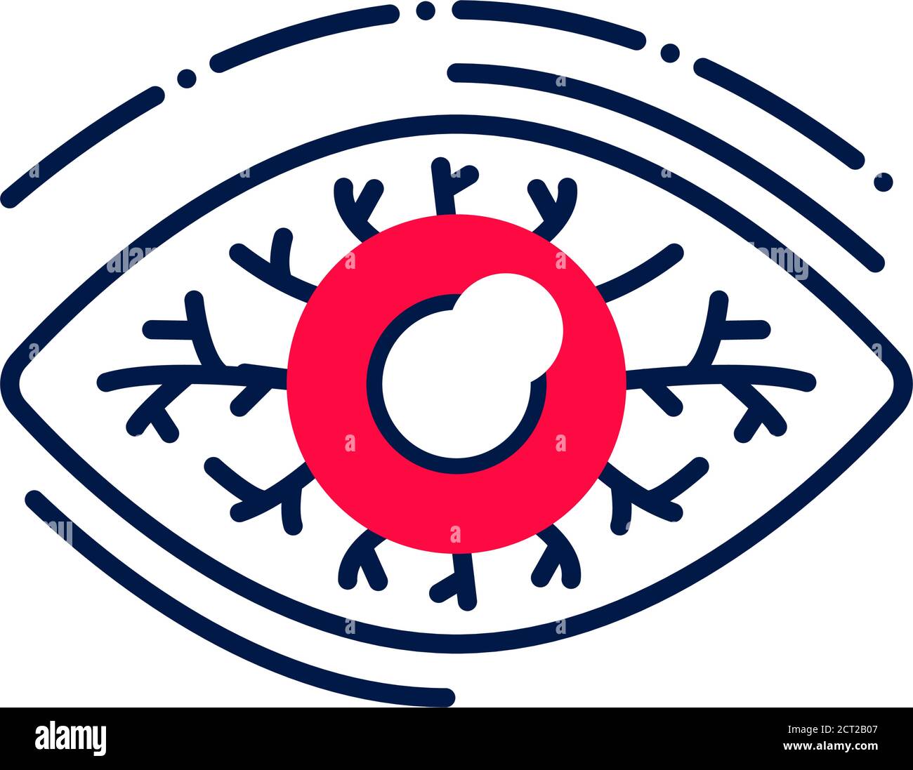 Icône de couleur de la ligne d'inflammation des yeux. Maladies ...