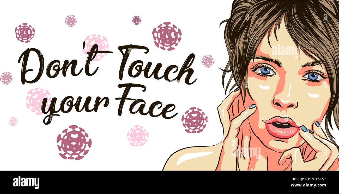 Ne touchez pas votre visage. Affiche de soins de santé avec police ...