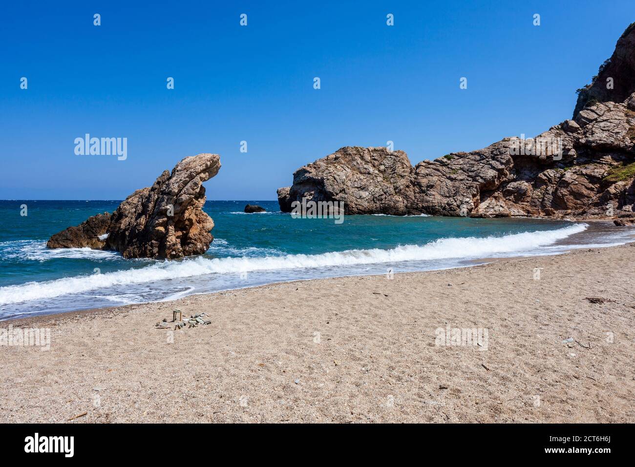 Plages de Grèce, plage de Paltsi, quartier de Volos, Pélion, mer Egée ...