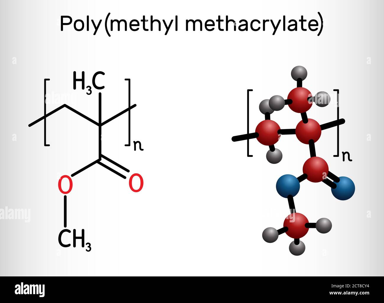 Methyl methacrylate molecule poly methyl methacrylate Banque d'images ...