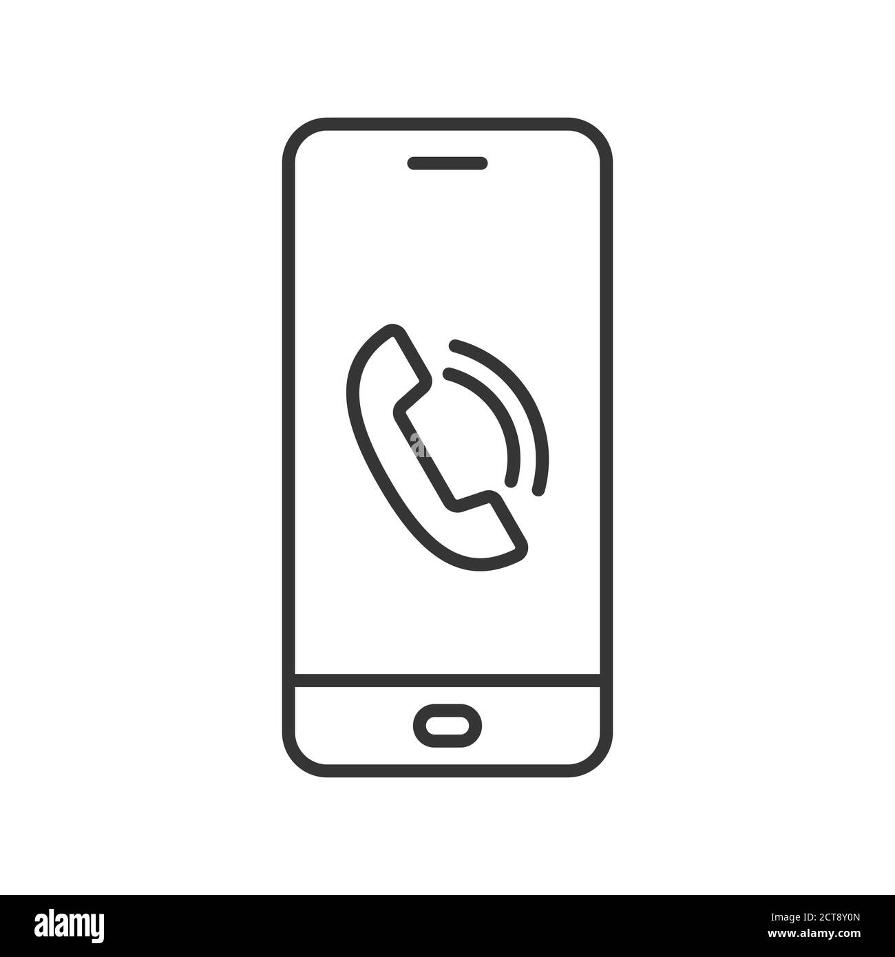 Smartphone avec symbole de combiné. Connexion du téléphone sur l'écran ...