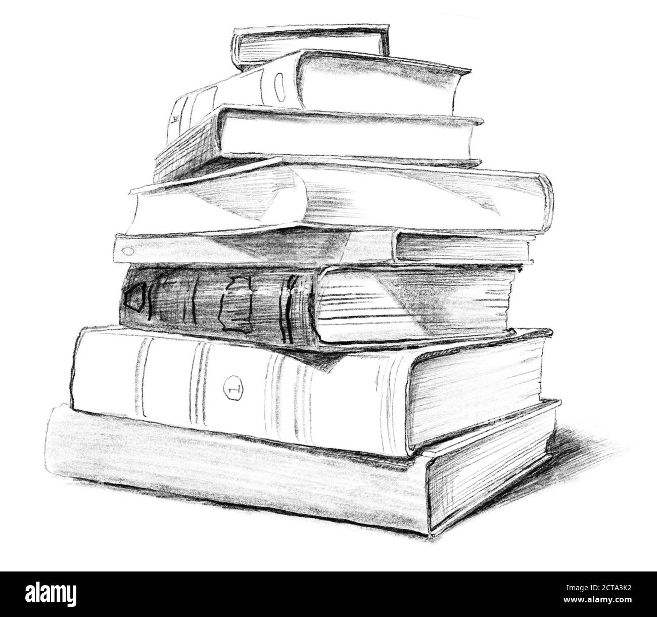 Livre dessin au crayon Banque d'images noir et blanc - Alamy