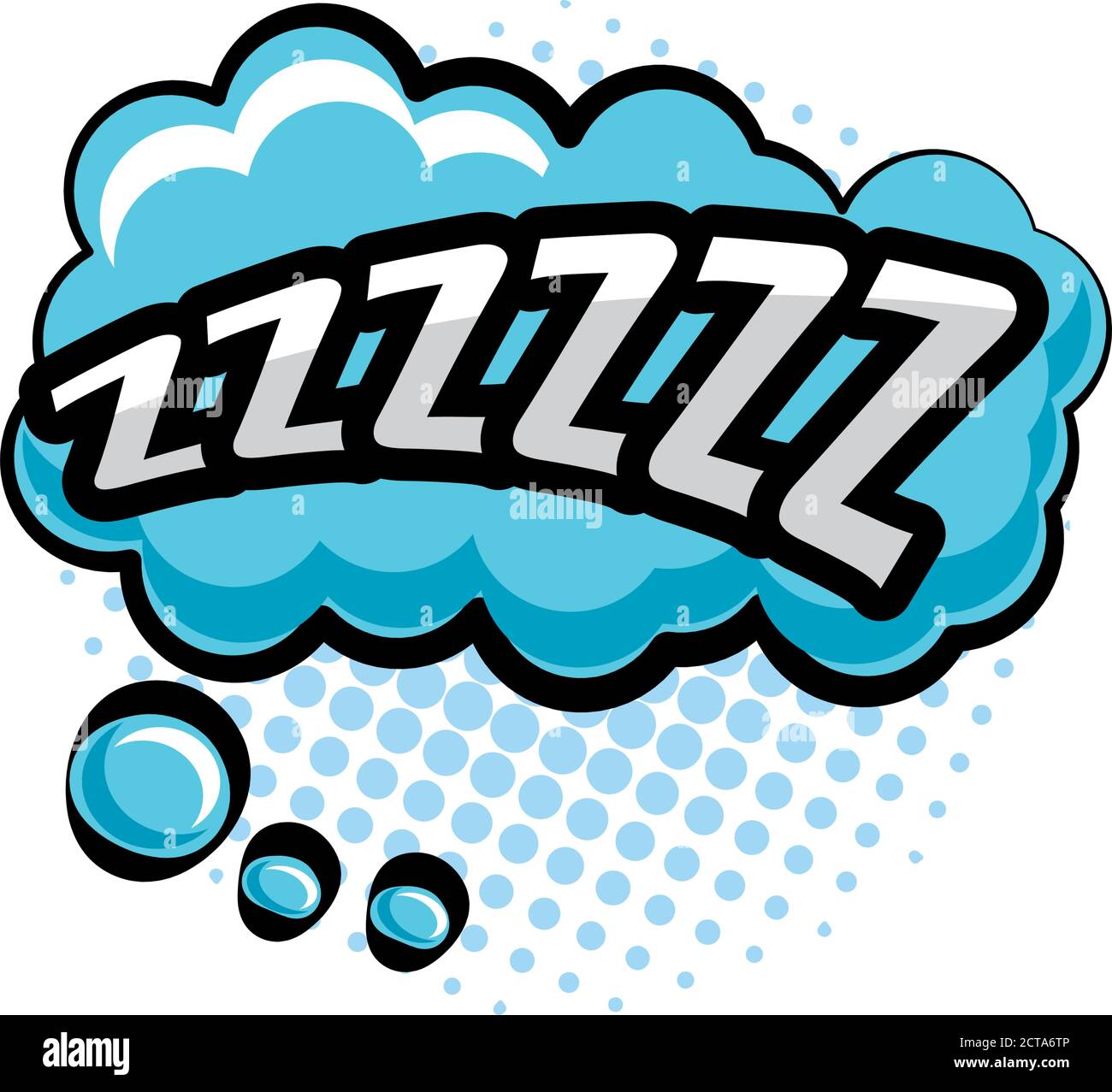 pop art zzzz bulle style détaillé icône de style rétro Illustration ...
