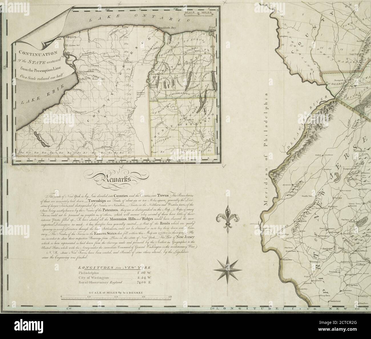 Carte de l'état de New York, cartographie, cartes, 1802, Fairman ...