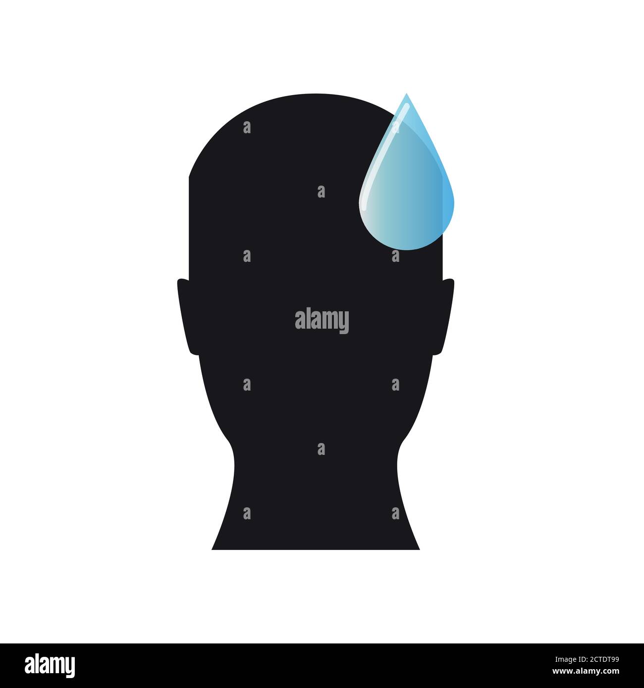 Silhouette masculine sueur, symbole de stress, de pression et d ...