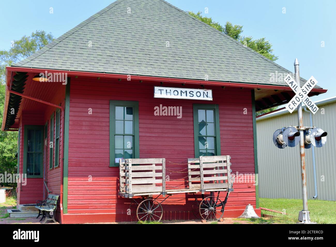 Thomson, Illinois, États-Unis. La gare Thomson dépôt de chemin de fer ...