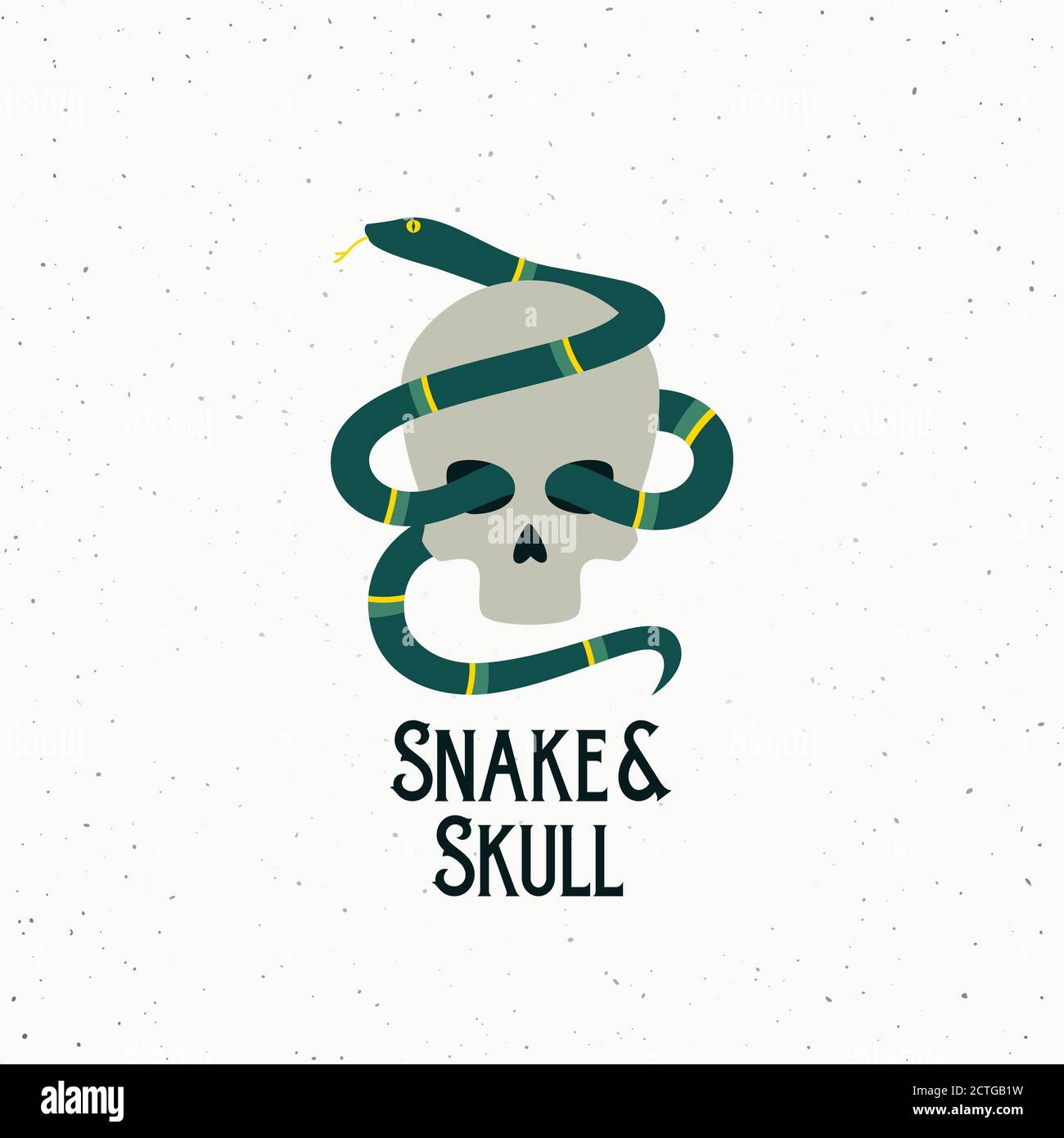 Modèle de symbole, de symbole ou de logo abstrait Snake and Skull ...