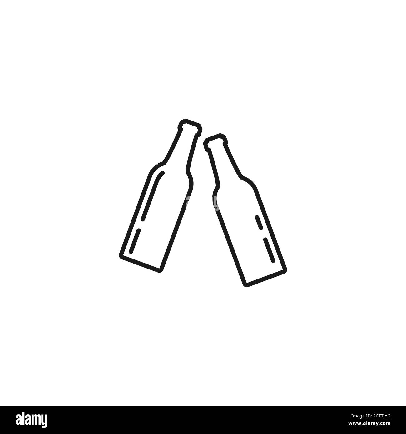 deux bouteilles de bière ou de bière. Symbole bar, pub, bière. Alcool ...