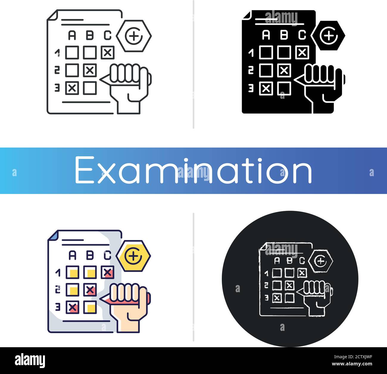 Examiner examen examen Banque d'images vectorielles - Alamy