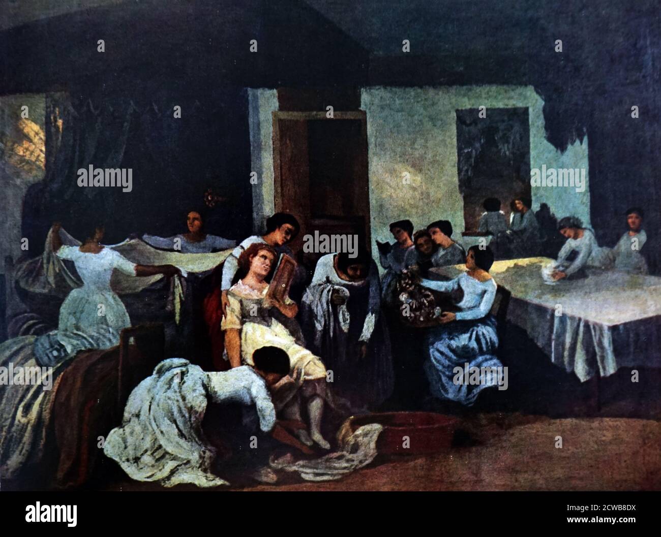 Tableau intitulé « Dressing the Dead Girl » de Gustave Courbet. Jean ...