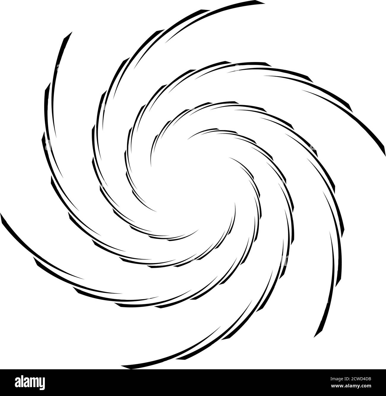 Illustration spirale, tourbillon radial de torsion, vecteur circulaire de torsion. Effet ...