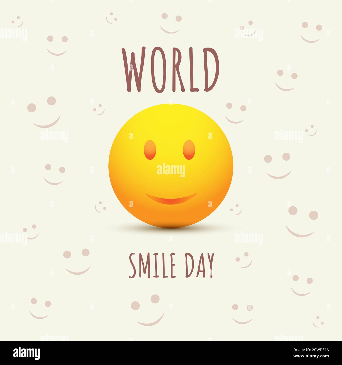 Journée mondiale du sourire, émoticône souriant, affiche d'émoticône à ...