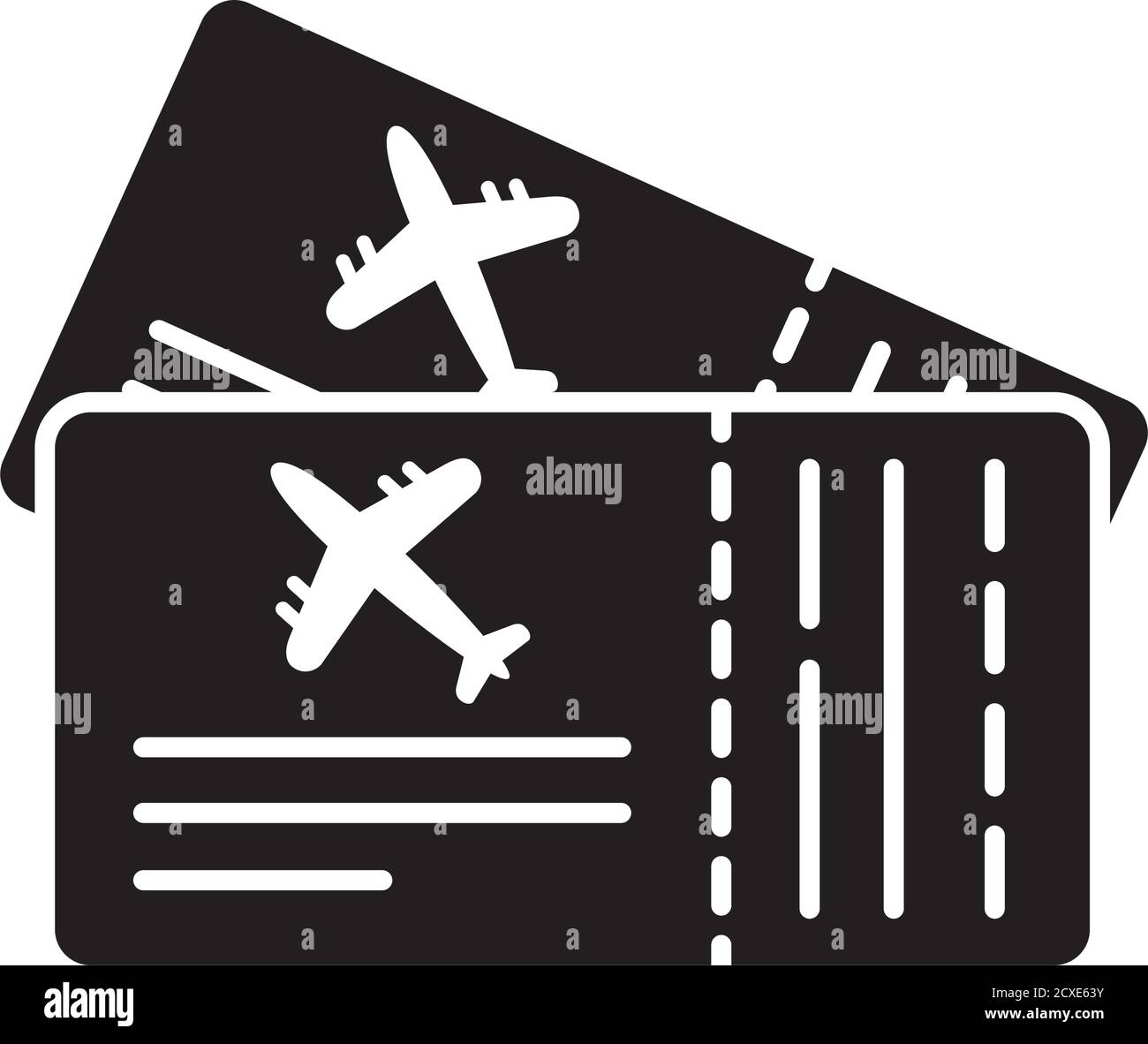 icône de cartes d'embarquement sur fond blanc, style de silhouette ...