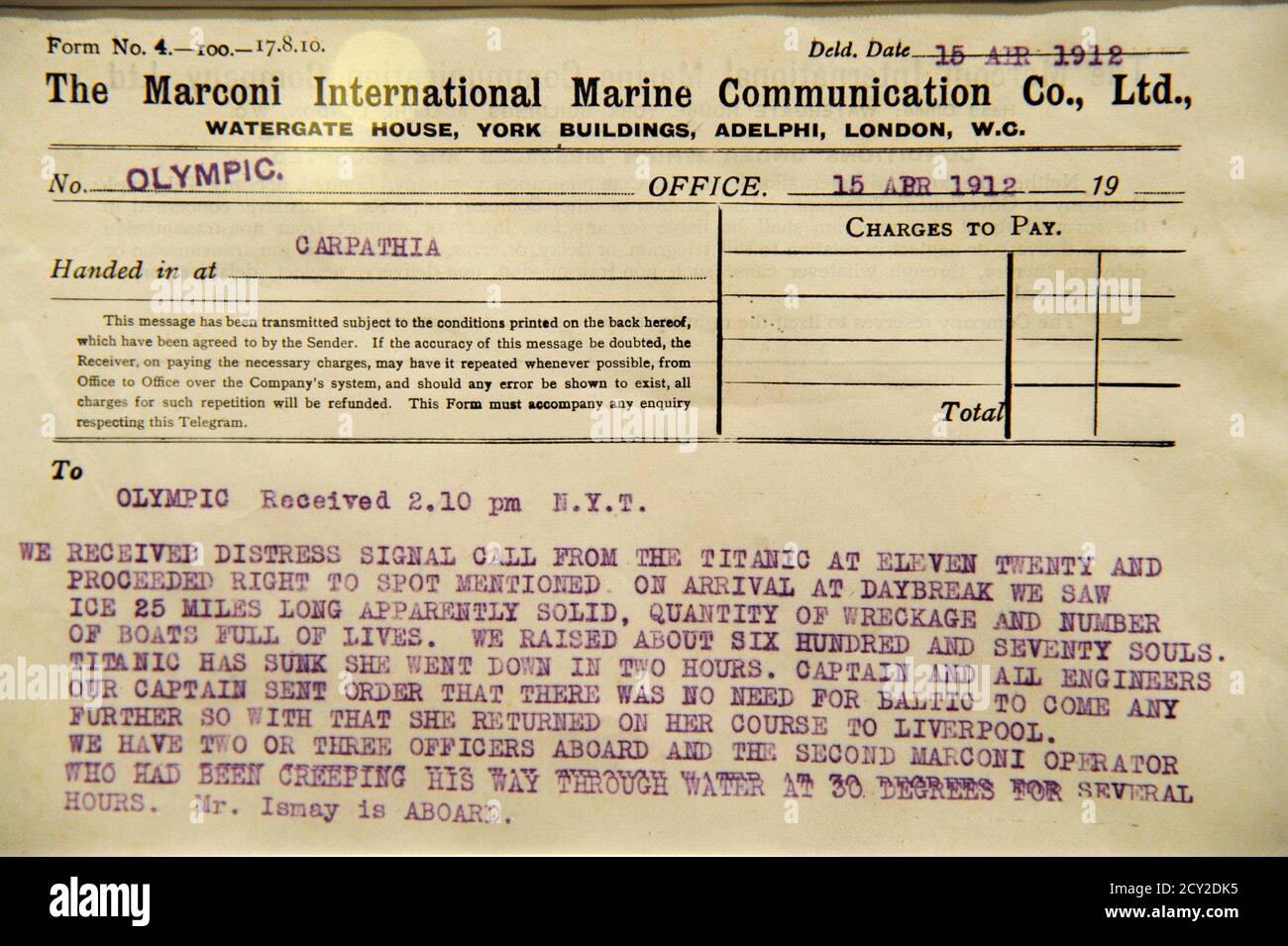 Marconi titanic Banque de photographies et d’images à haute résolution ...