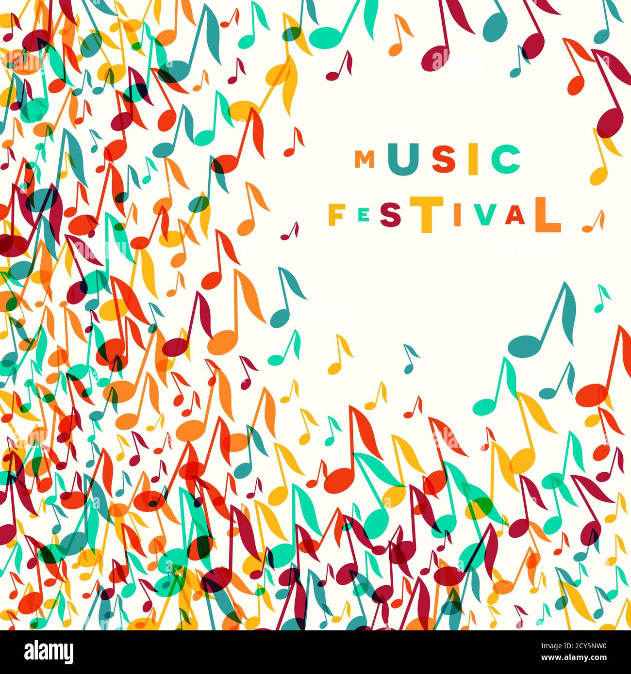 Illustration different color music notes Banque d'images vectorielles ...