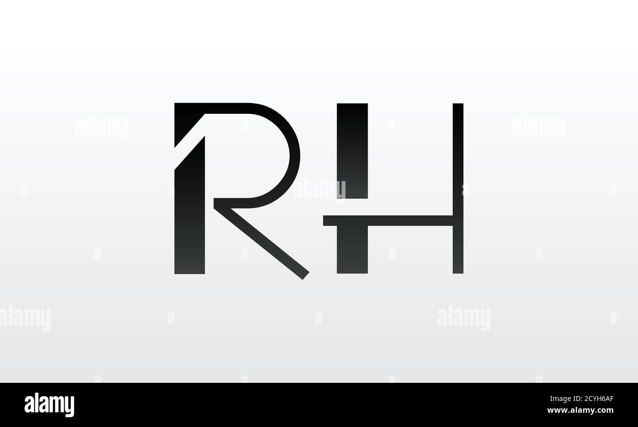 Logo de lettre rh initial avec modèle de vecteur typographique ...