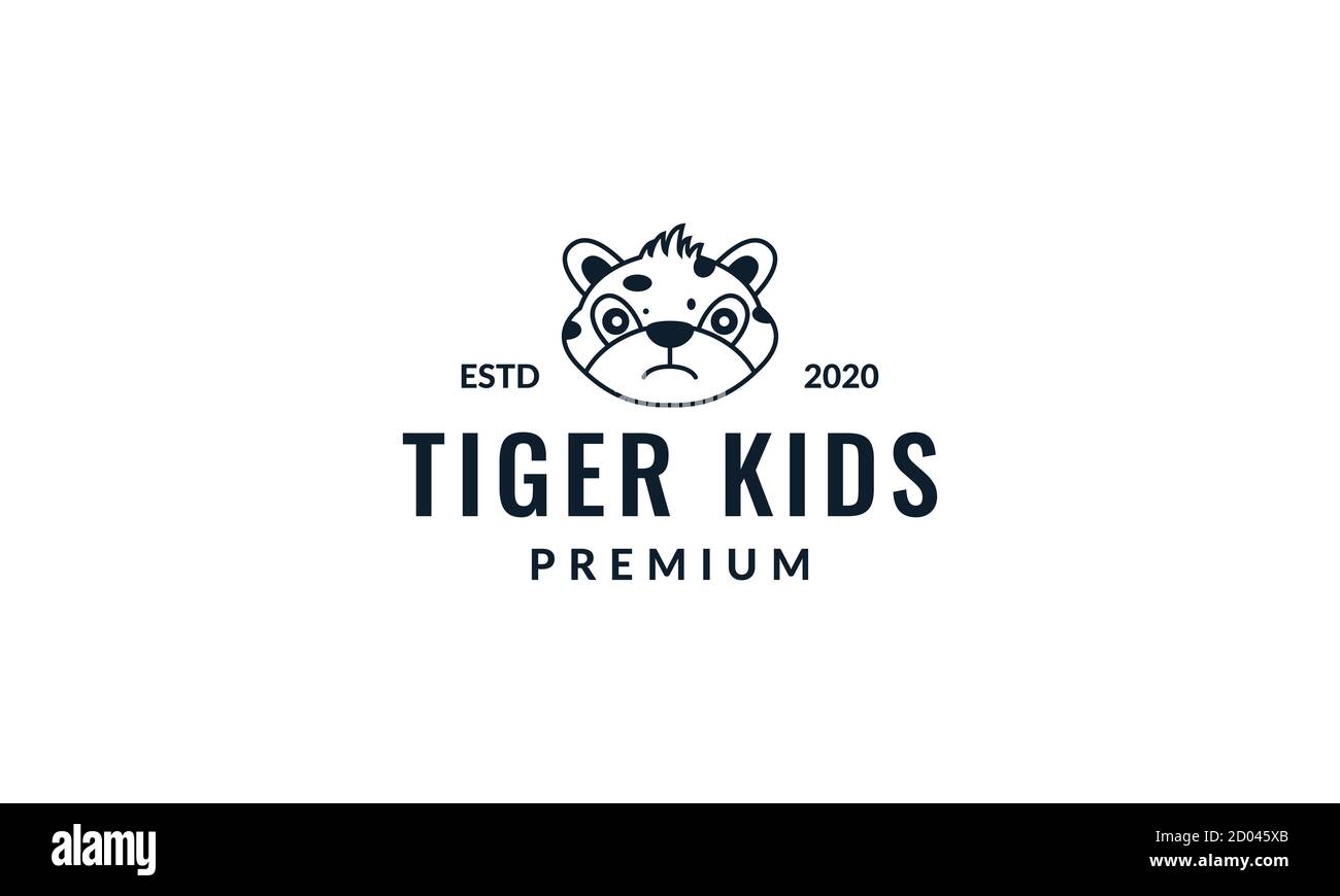 illustration vectorielle d'icône de logo de dessin animé tiger ou cub ...