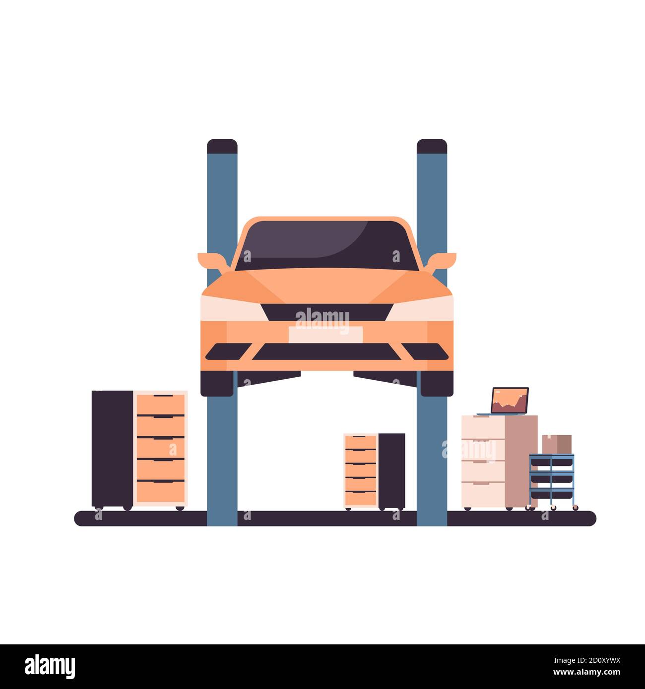 Voiture sur véhicule de dépannage Banque d'images vectorielles - Alamy