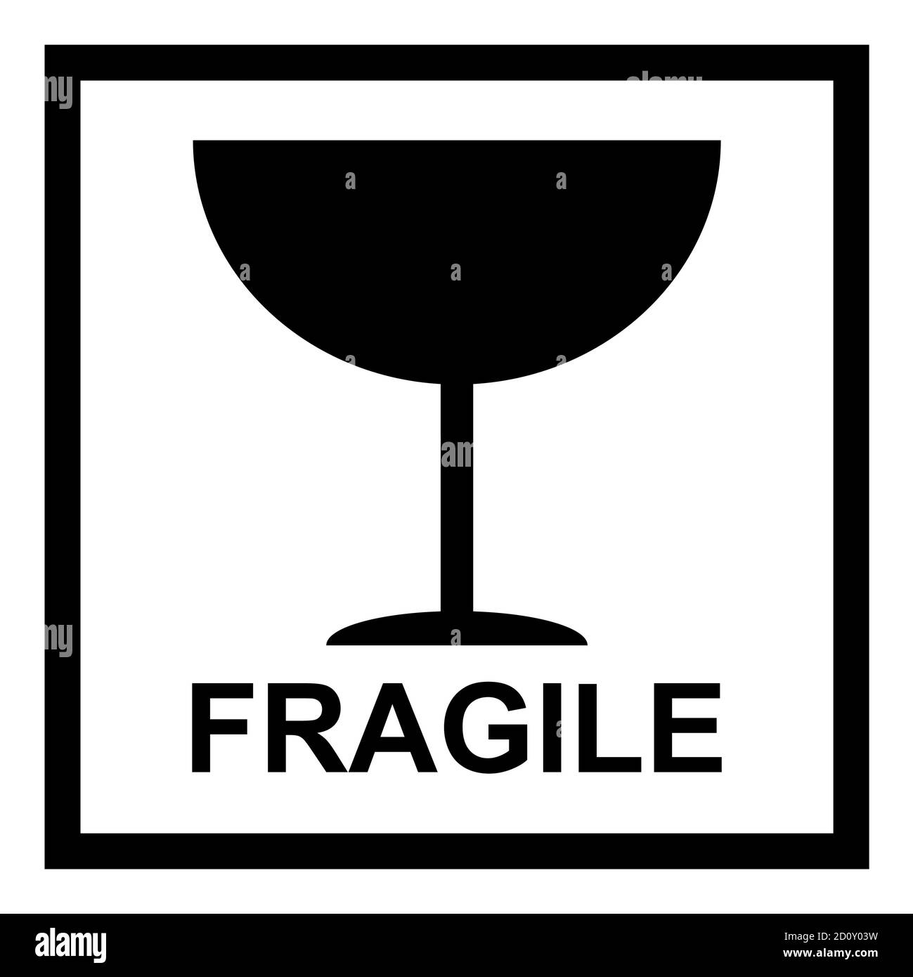 Icône plate fragile avec cadre noir isolé sur fond blanc. Symbole de ... Icône plate fragile avec cadre noir isolé sur fond blanc. Symbole de ...