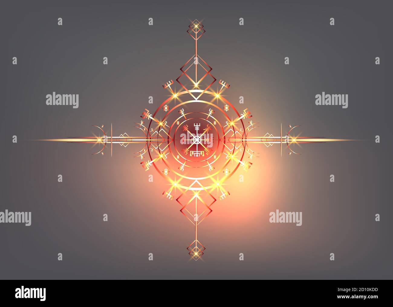 Magic Ancient viking art déco, Vegvisir magie de navigation boussole ...