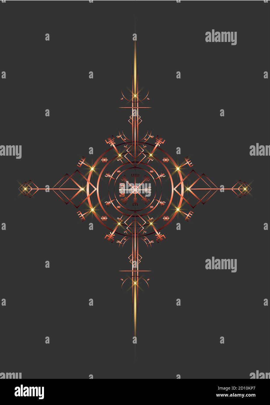 Magic Ancient viking art déco, Vegvisir magie de navigation boussole ...