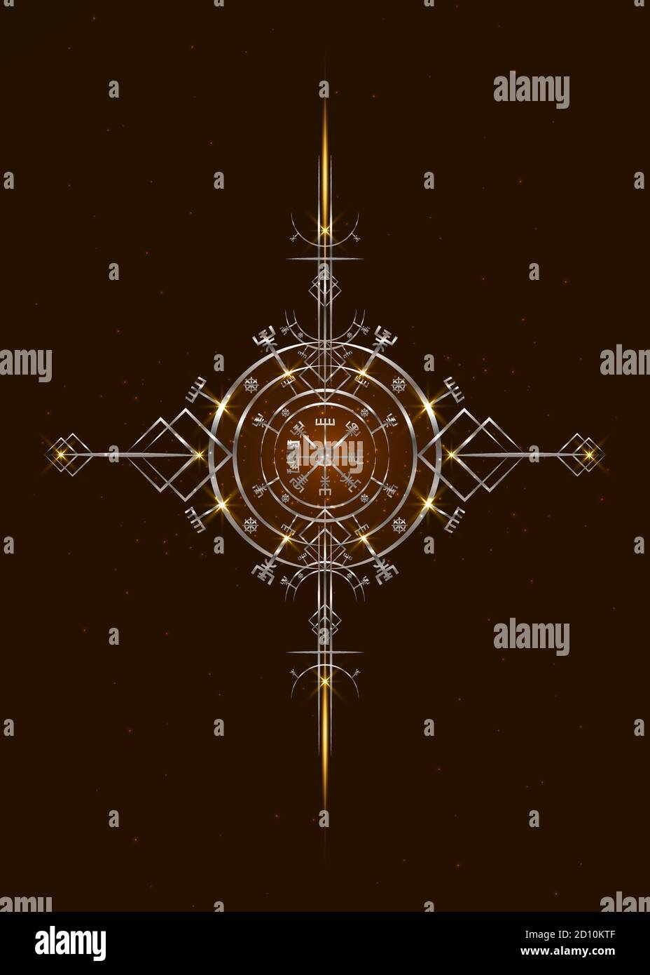 Magic Ancient viking art déco, Vegvisir magie de navigation boussole ...
