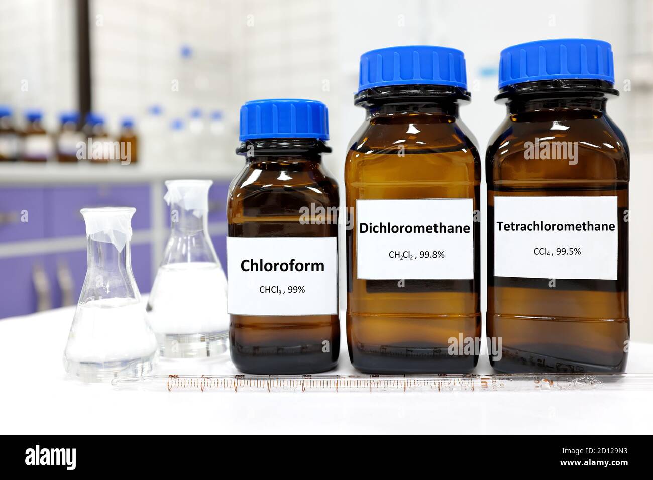 Concentration sélective du dichlorométhane pur, du chloroforme et du ...