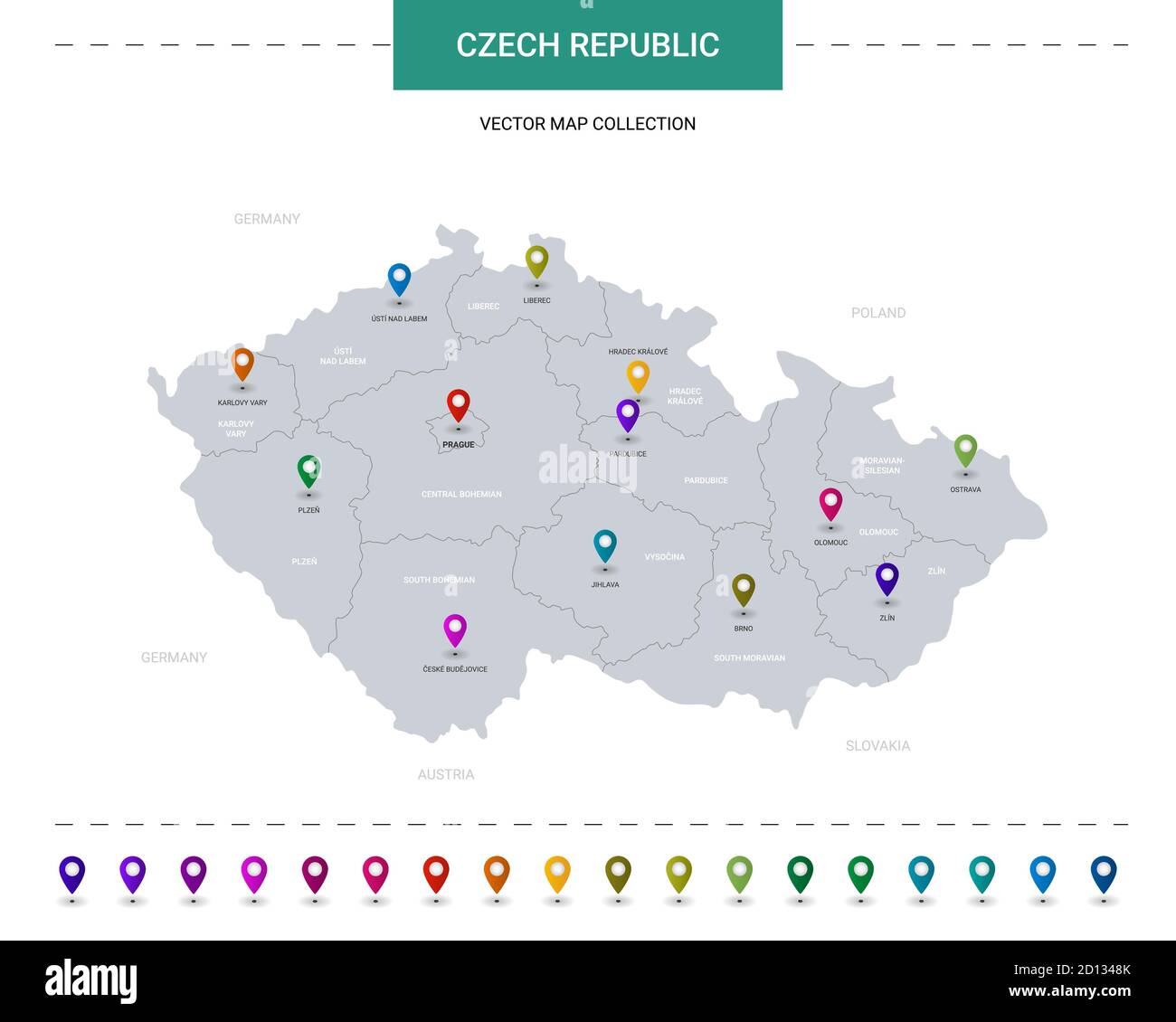 Tchéquie map Banque d'images vectorielles - Alamy