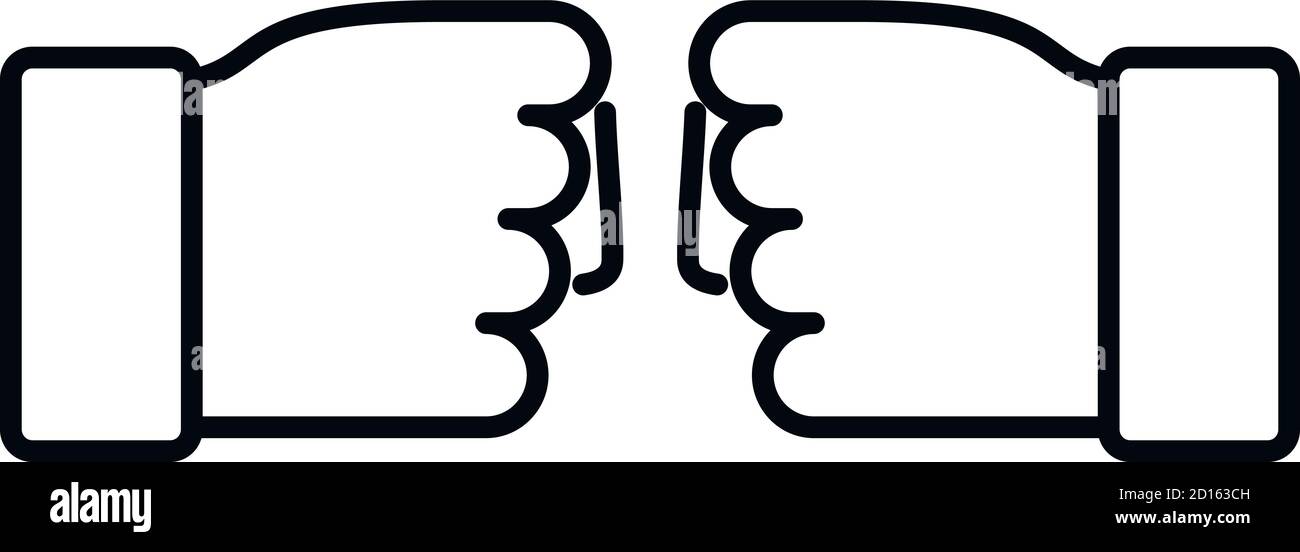 Icône Stop racisme Hands Fist. Outline stop racisme mains fist vector ...