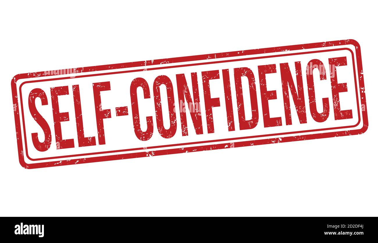 Signe ou timbre de confiance en soi sur fond blanc, illustration ...
