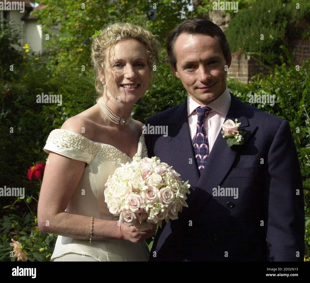 Ancien premier jockey Walter Swinburn avec sa mariée Alison Palmer à l ...