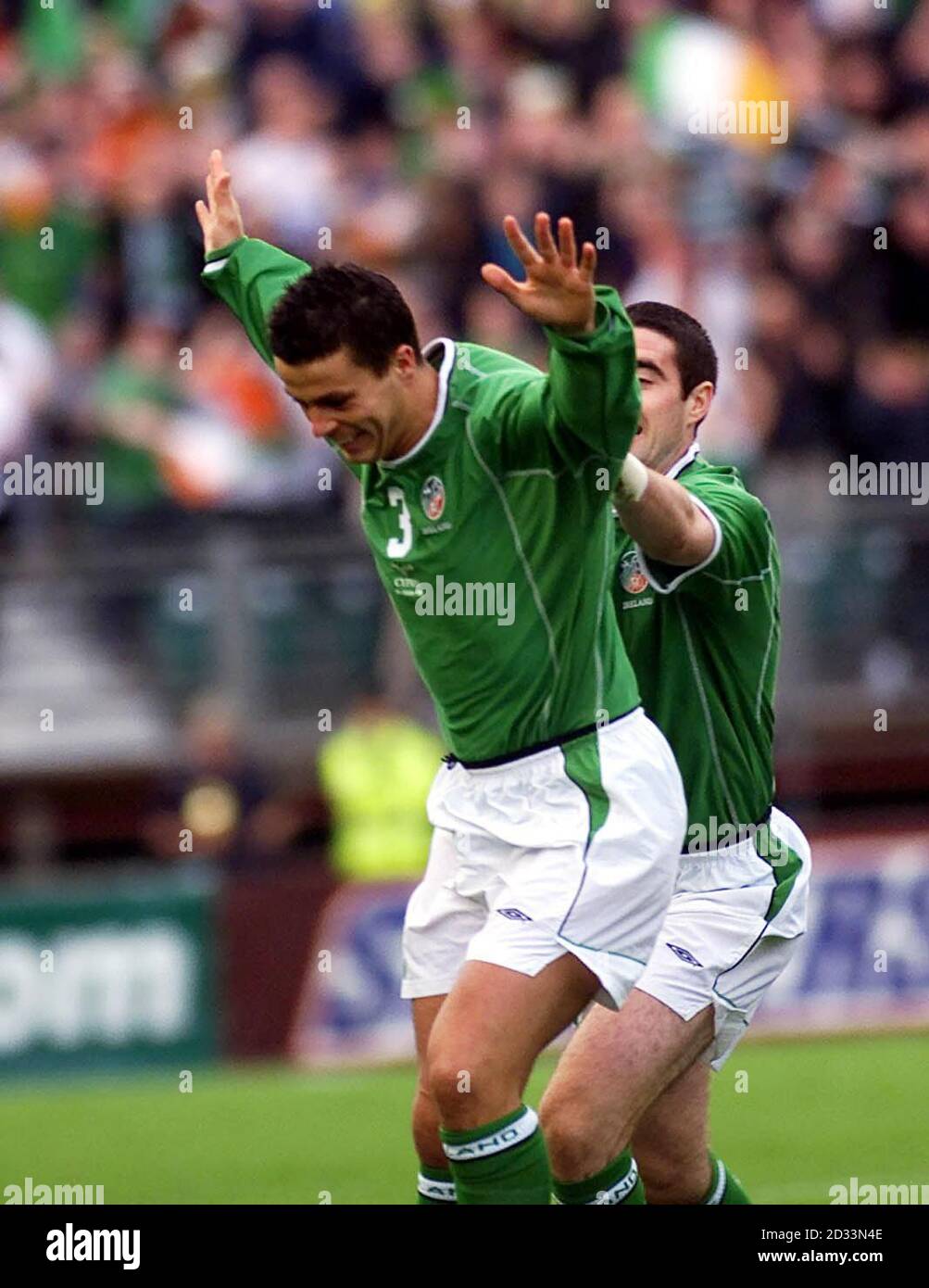 Ian Harte, de la République d'Irlande, célèbre après avoir obtenu le ...