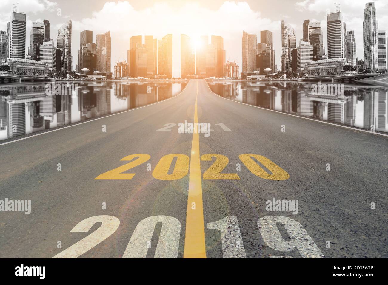 Le symbole numéro 2020 représente la nouvelle année sur la route menant ... Le symbole numéro 2020 représente la nouvelle année sur la route menant ...