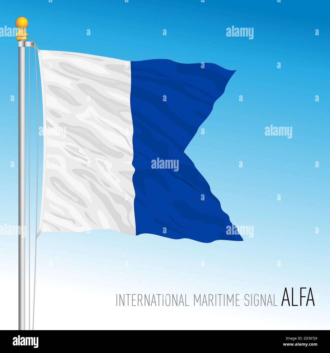 Drapeau alfa, signal maritime international, illustration vectorielle ...
