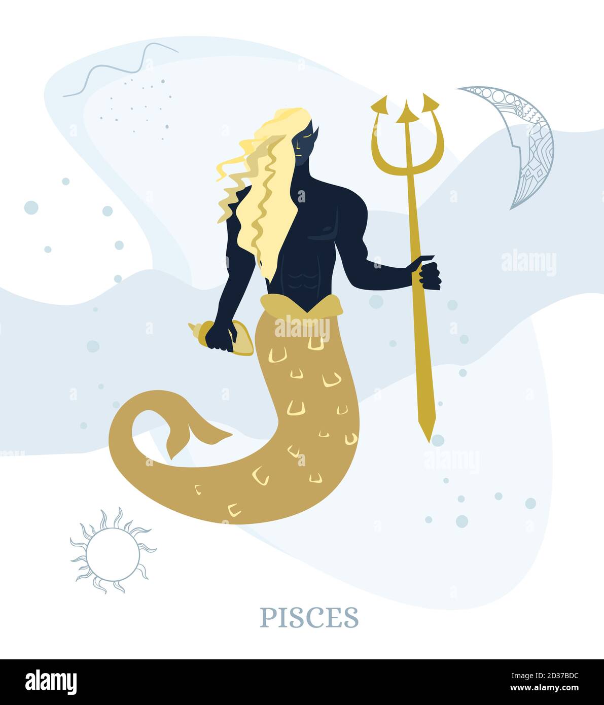 Le zodiaque signe poissons. Illustration vectorielle du symbole du ...