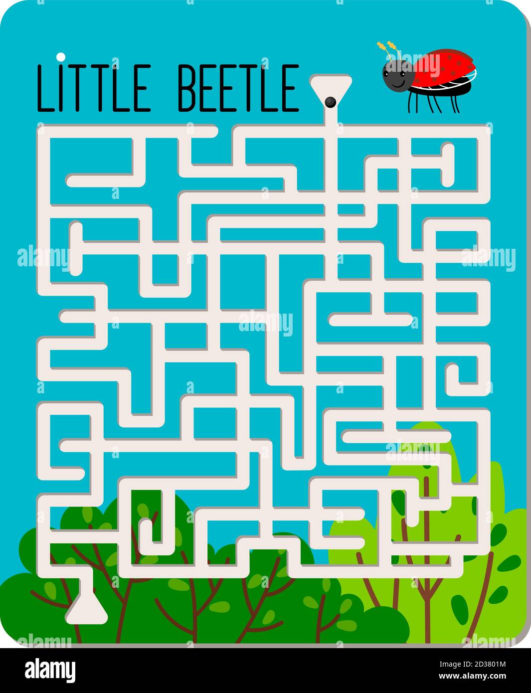 Jeu de labyrinthe pour enfants. Petit labyrinthe de coléoptères pour ...