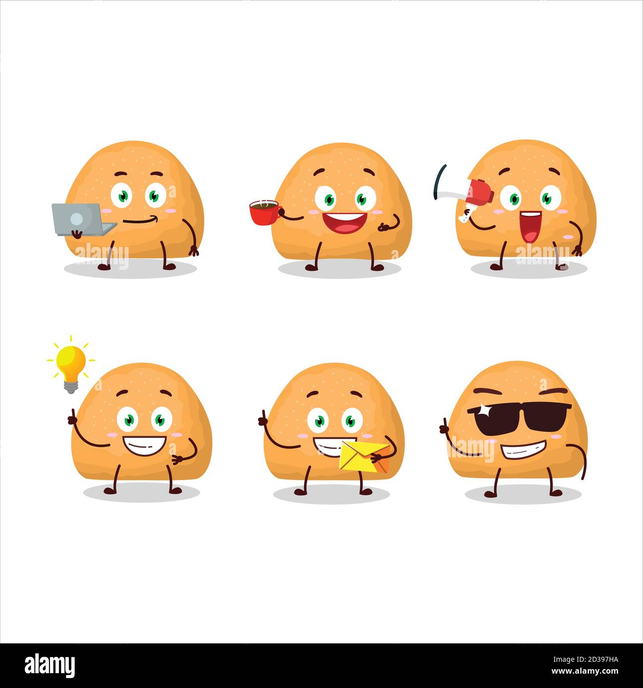 Doux cookies personnage de dessin animé avec différents types d ...