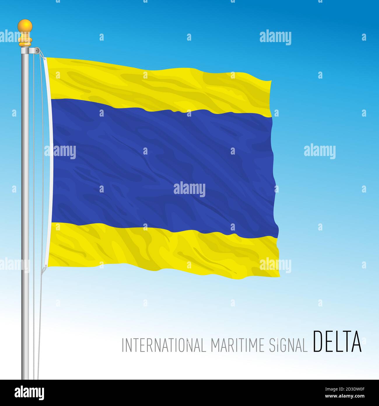 Drapeau alfa, signal maritime international, illustration vectorielle ...