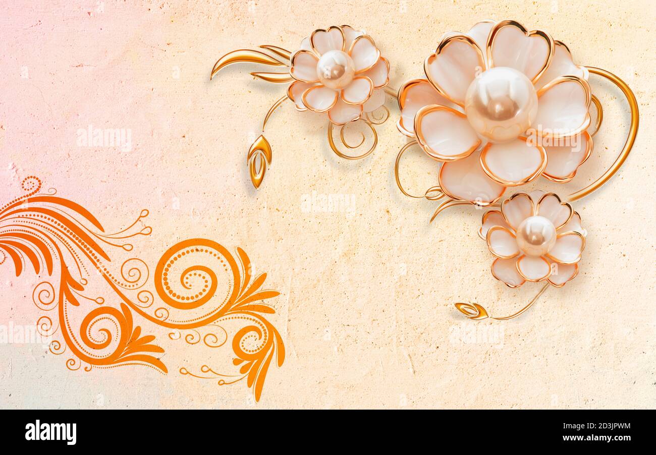 Fond d'écran 3D avec fleur colorée et arrière-plan magnifique Photo ...